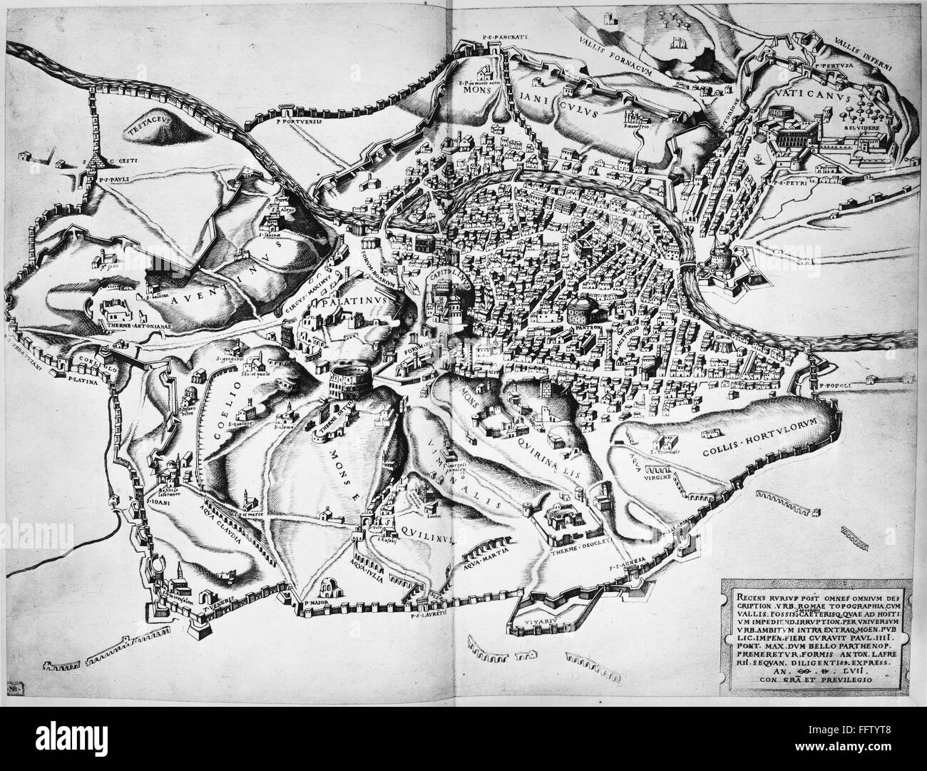 ROME: MAP, 1557. /nMap of Rome from Antonio Lafreri's 'Speculum Romanae ...