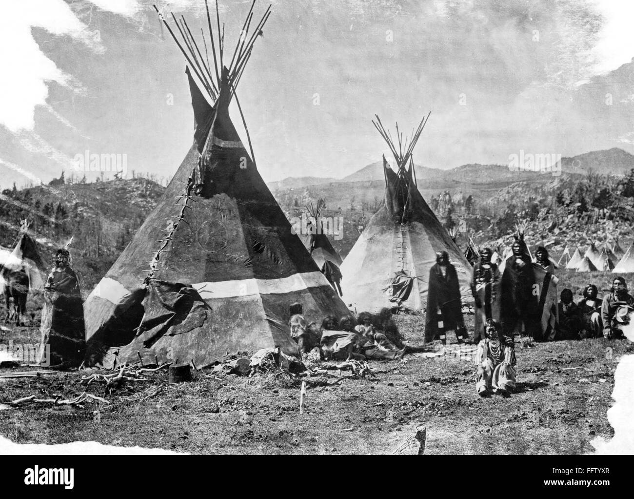 SHOSHONE VILLAGE, 1870. /nShoshone Native American village near the ...