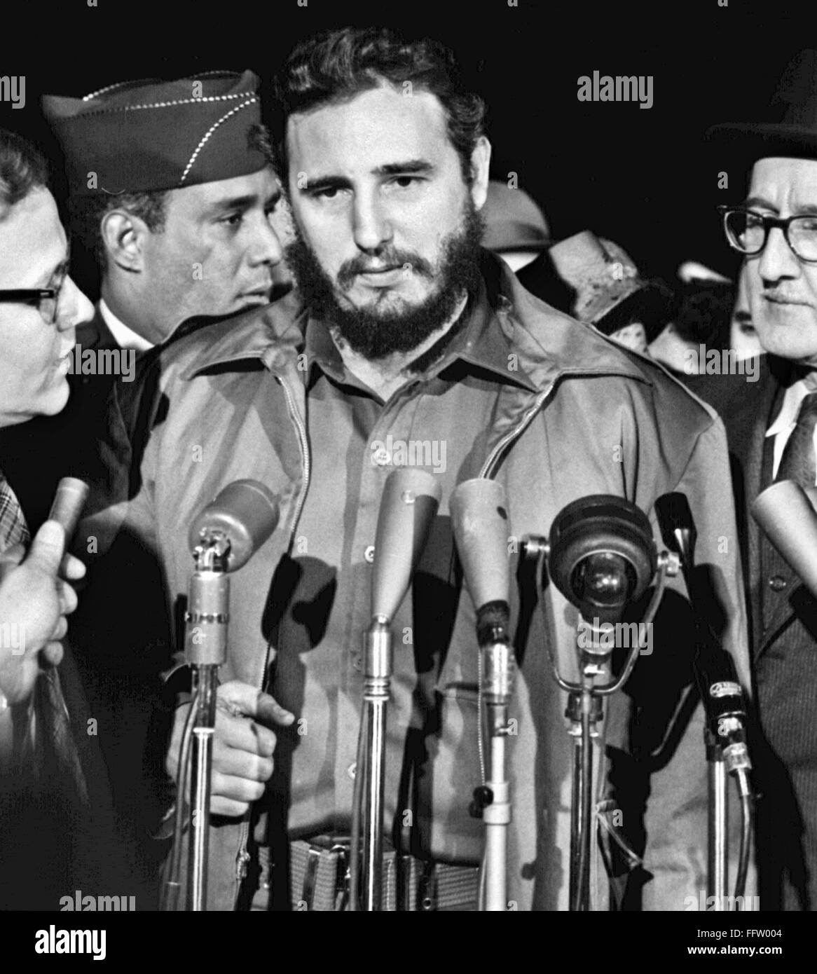 FIDEL CASTRO (1926- ). /nCuban revolutionary leader. Arriving at the ...