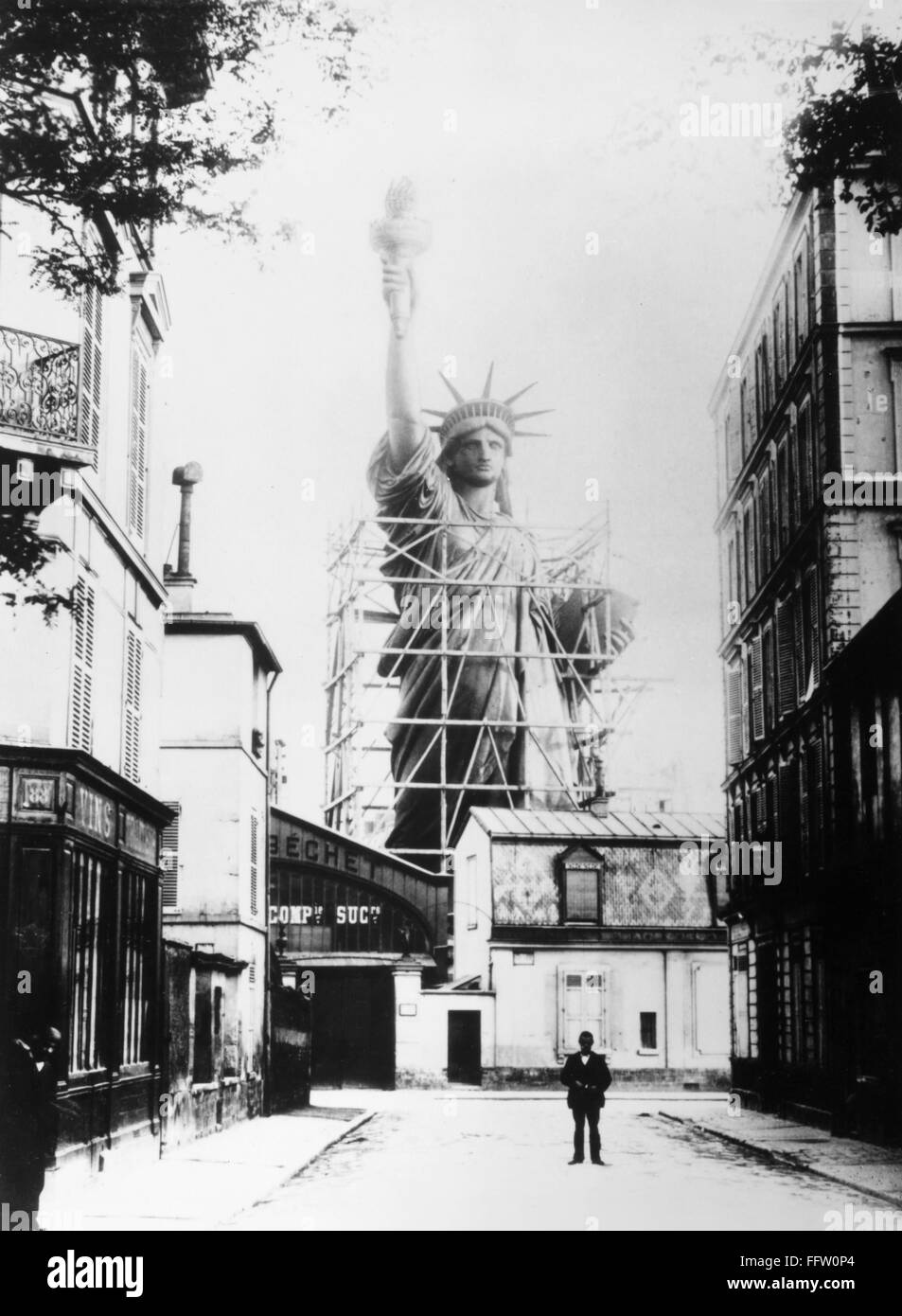 STATUE OF LIBERTY, PARIS. /nThe Statue of Liberty under construction at ...