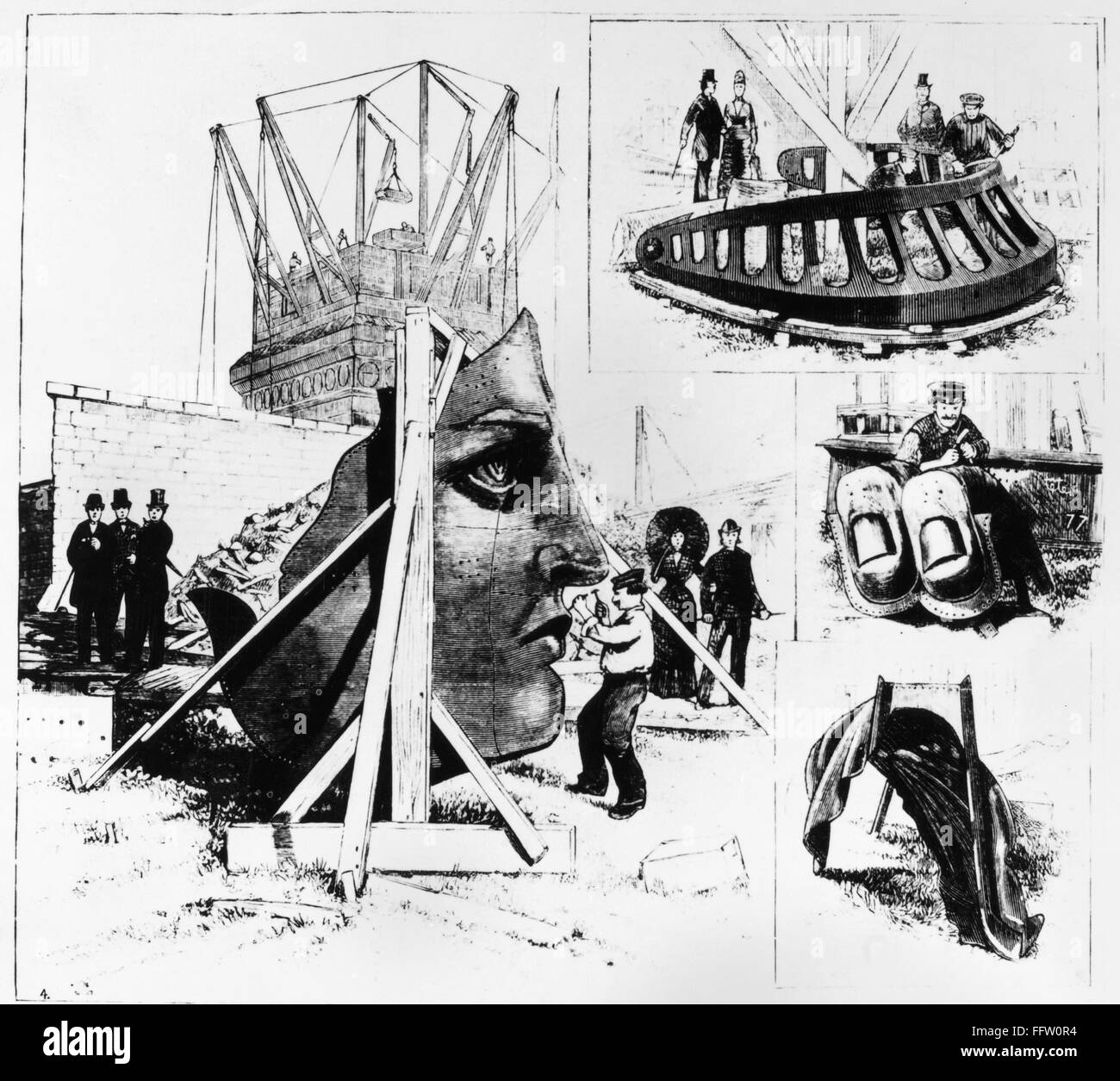 STATUE OF LIBERTY, 1885. /nVisitors to Bedloe Island in New York Harbor ...