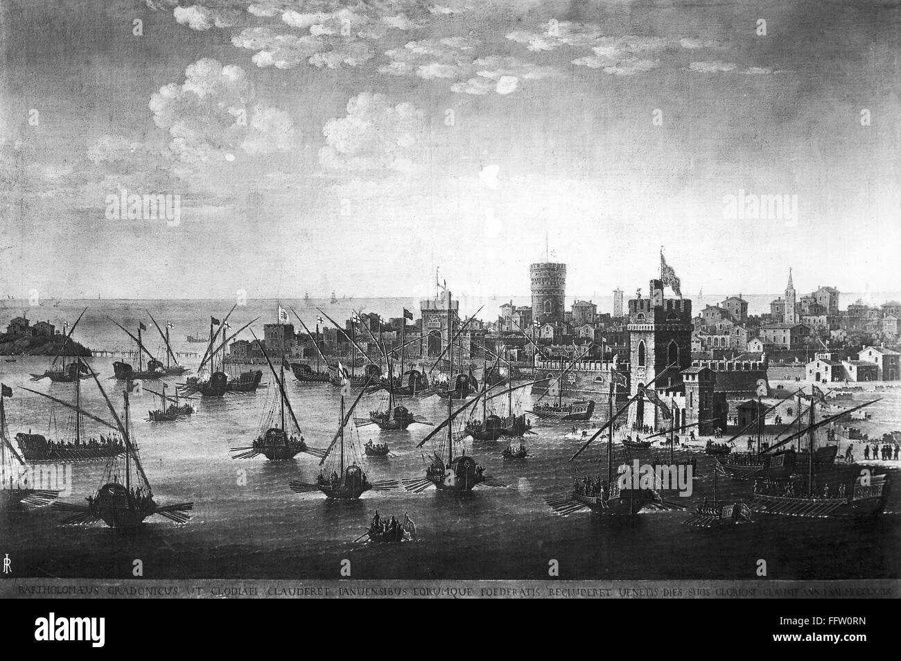 WAR OF THE CHIOGGIA, 1379. /nNaval battle between Venice and Genoa, as ...