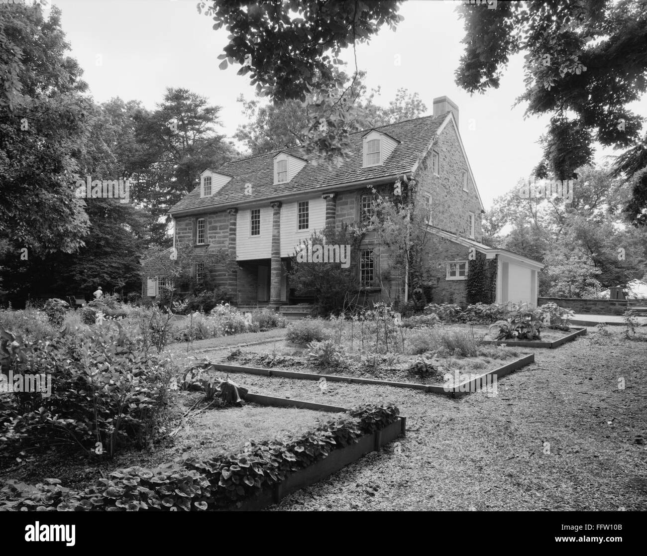 JOHN BARTRAM HOUSE. /nView from the northeast of the house and garden ...