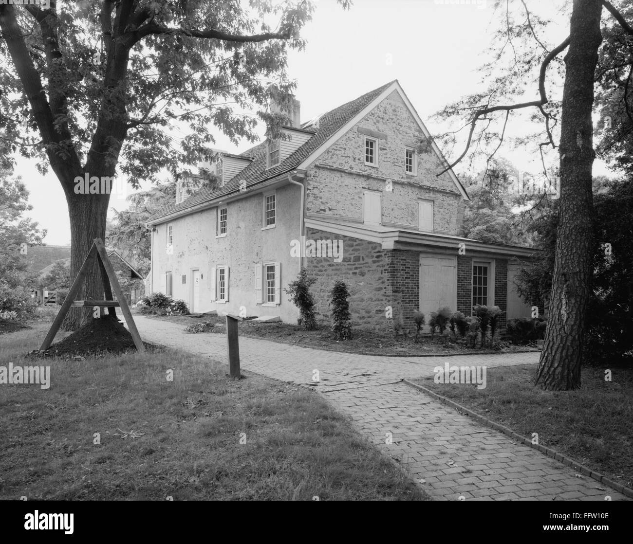 JOHN BARTRAM HOUSE. /nView from the southwest of the house and garden ...