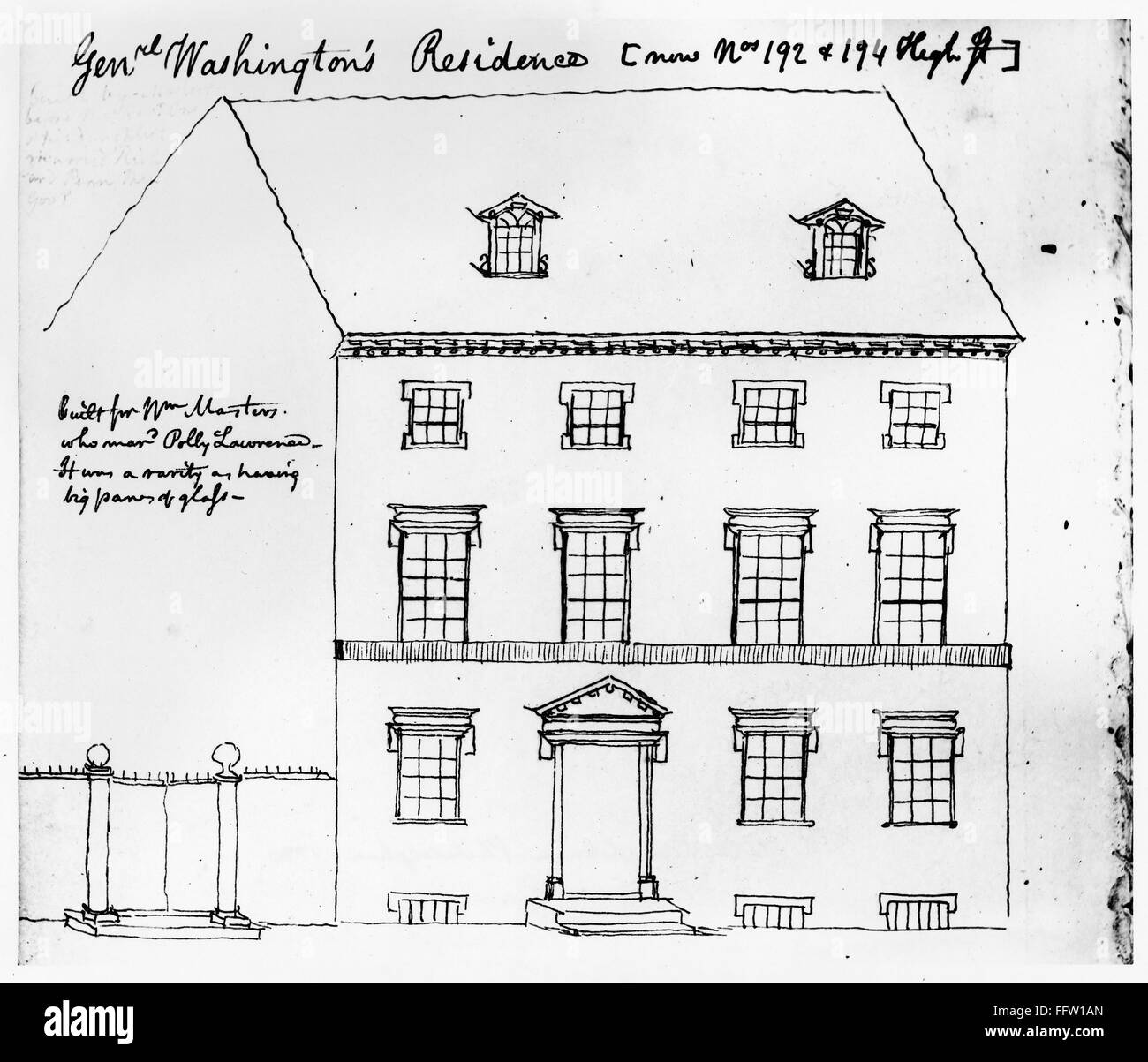 WASHINGTON: RESIDENCE. /nSketch, 1790, of the residence of George ...