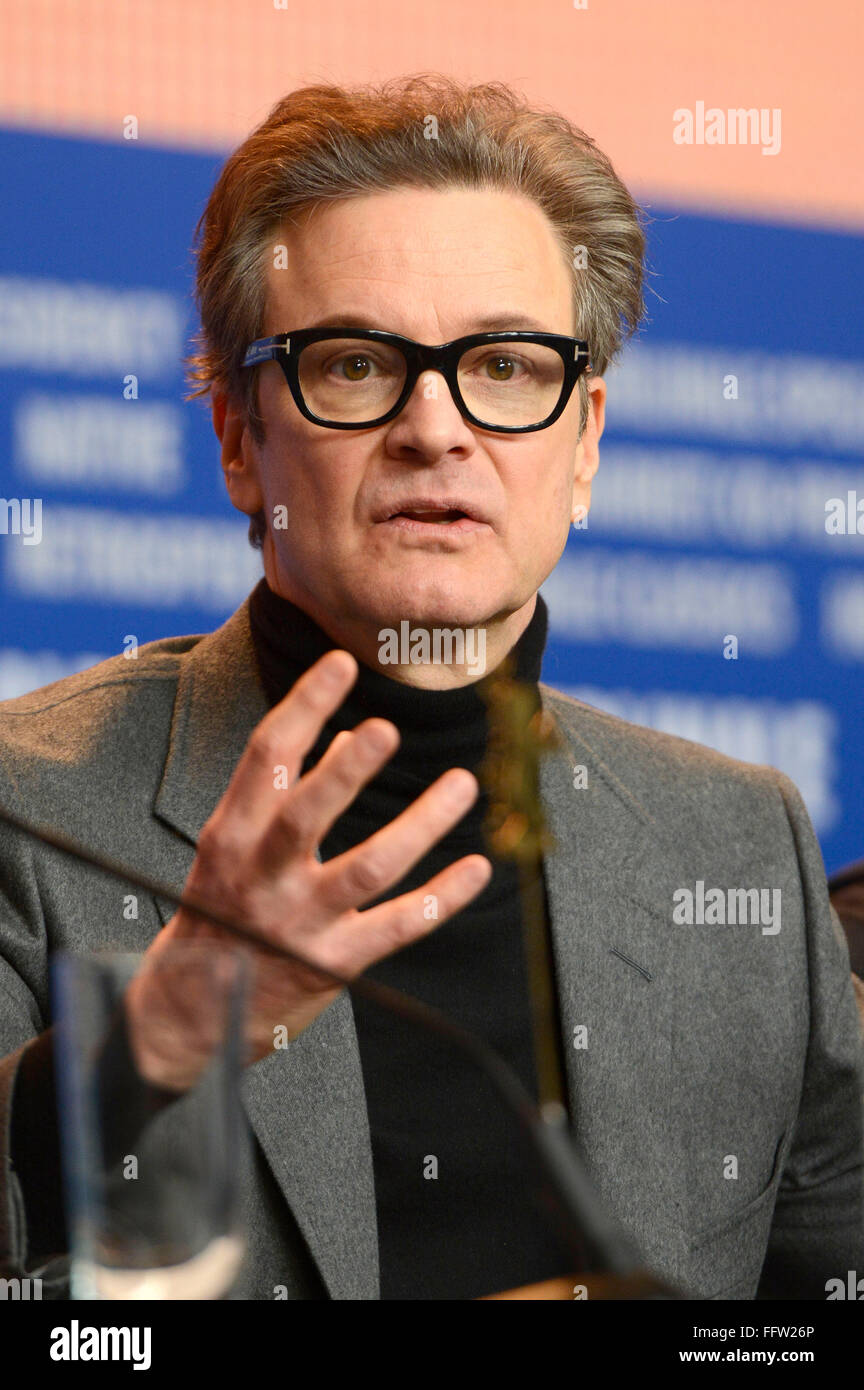 Berlin, Germany. 16th Feb, 2016. Colin Firth during the 'Genius' press ...