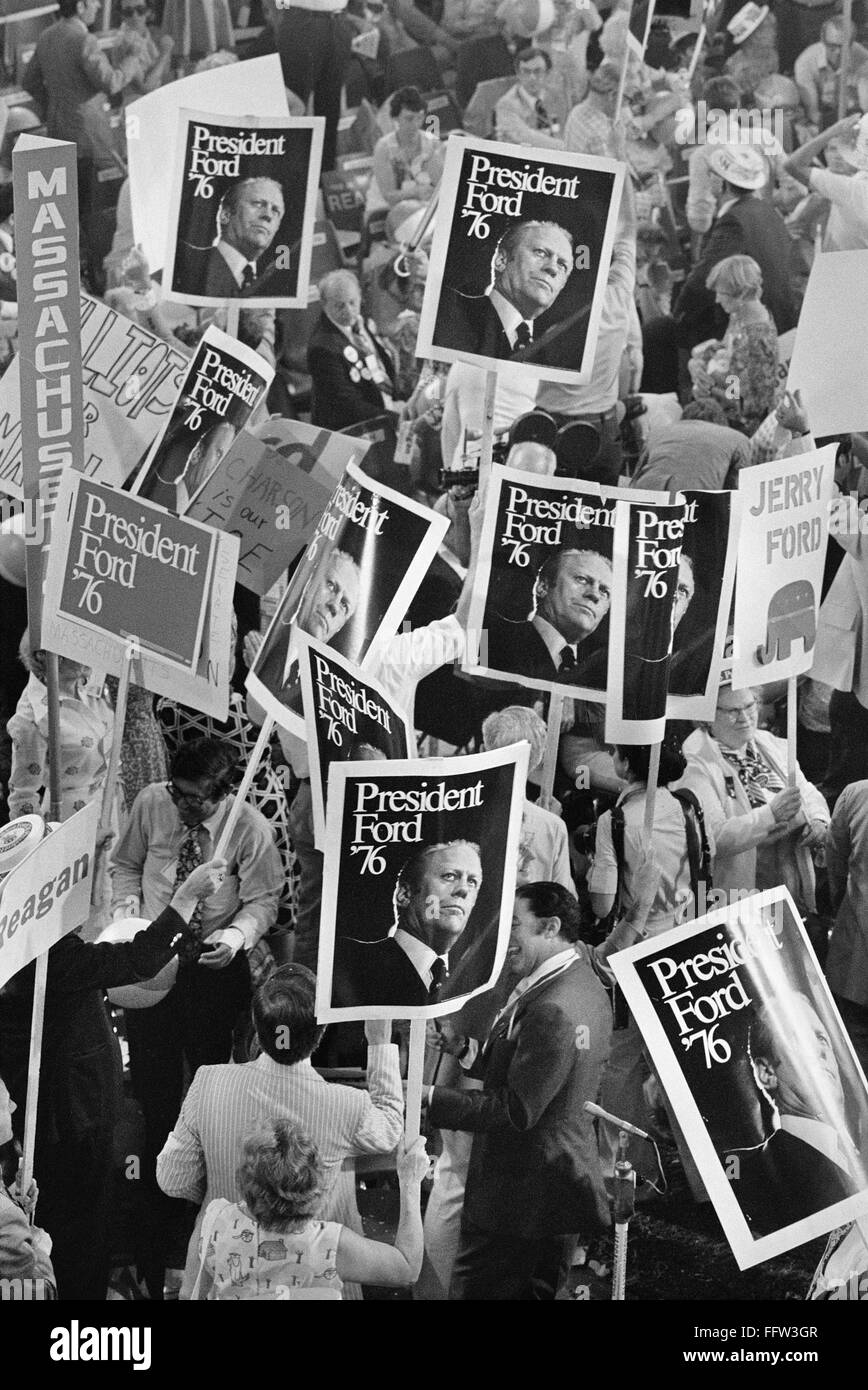 PRESIDENTIAL CAMPAIGN, 1976. /nDelegates supporting President Gerald ...