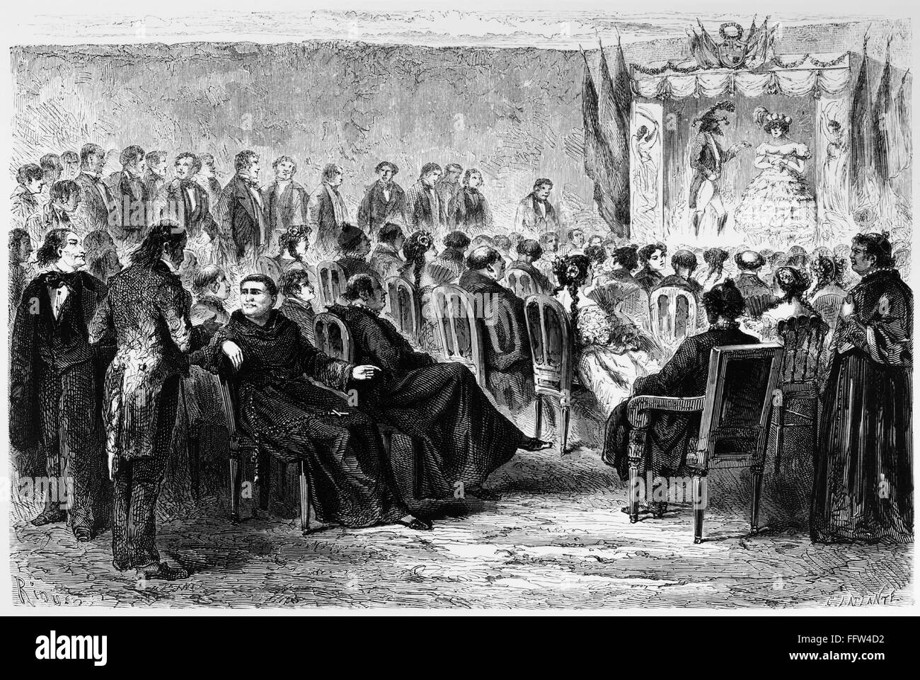PERU: THEATER, 1869. /nAn outdoor theatrical performance at the Royal ...