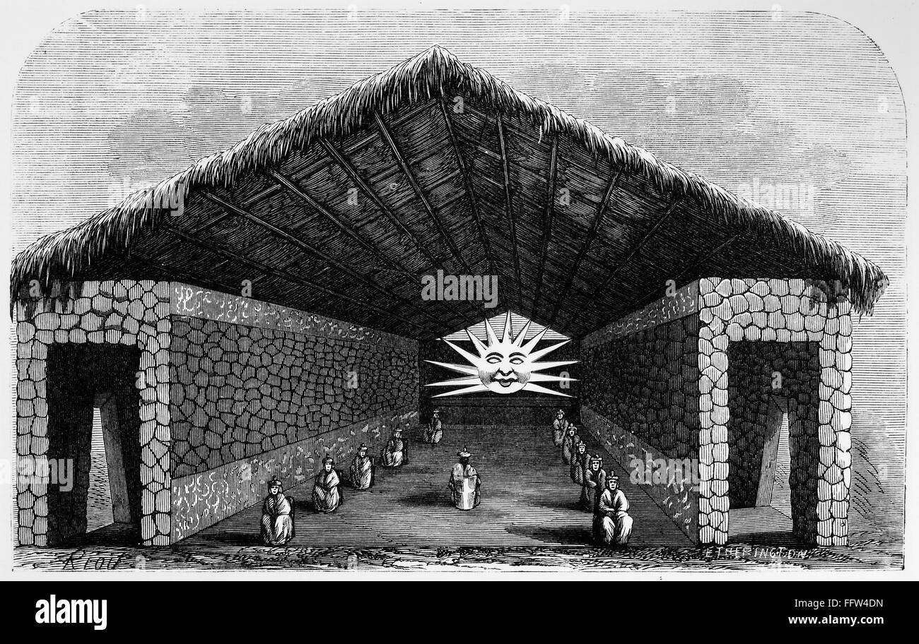 PERU: INCA TEMPLE. /nInterior of Coricancha, the Inca Temple of the Sun ...