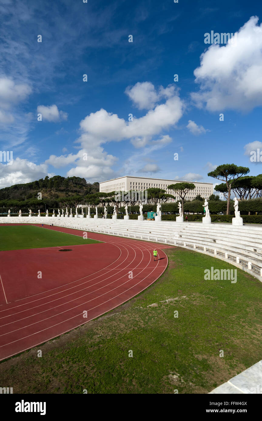 ROME, ITALY - FEBRUARY 9, 2016: people in the Stadio dei Marmi ...