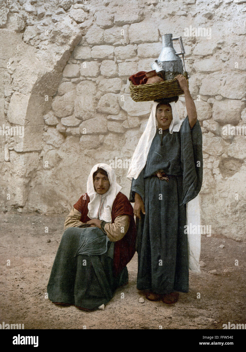 JERUSALEM WOMEN, c1900. /nTwo women at the side of a street in ...