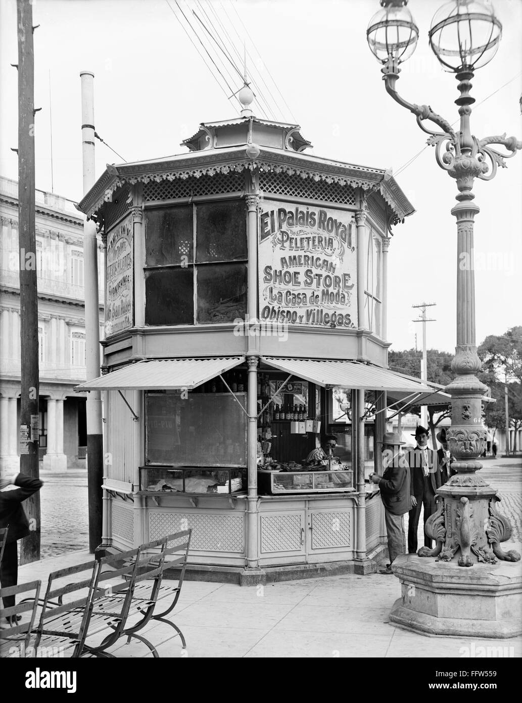 HAVANA: KIOSK, c1900. /nA kiosk on a street in Havana, Cuba. Photograph ...