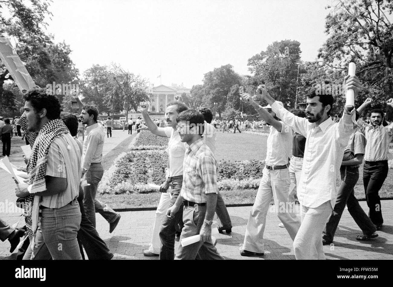 IRANIAN HOSTAGE CRISIS, 1980. /nMiddle Eastern students marching at a ...