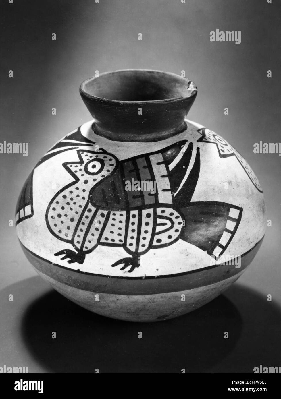 PERU: NAZCA POTTERY. /nJar painted with birds. Nazca style, 200 B.C ...