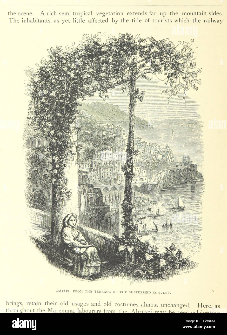 A collection of illustrated Italian landscapes and scenes, drawn with ...