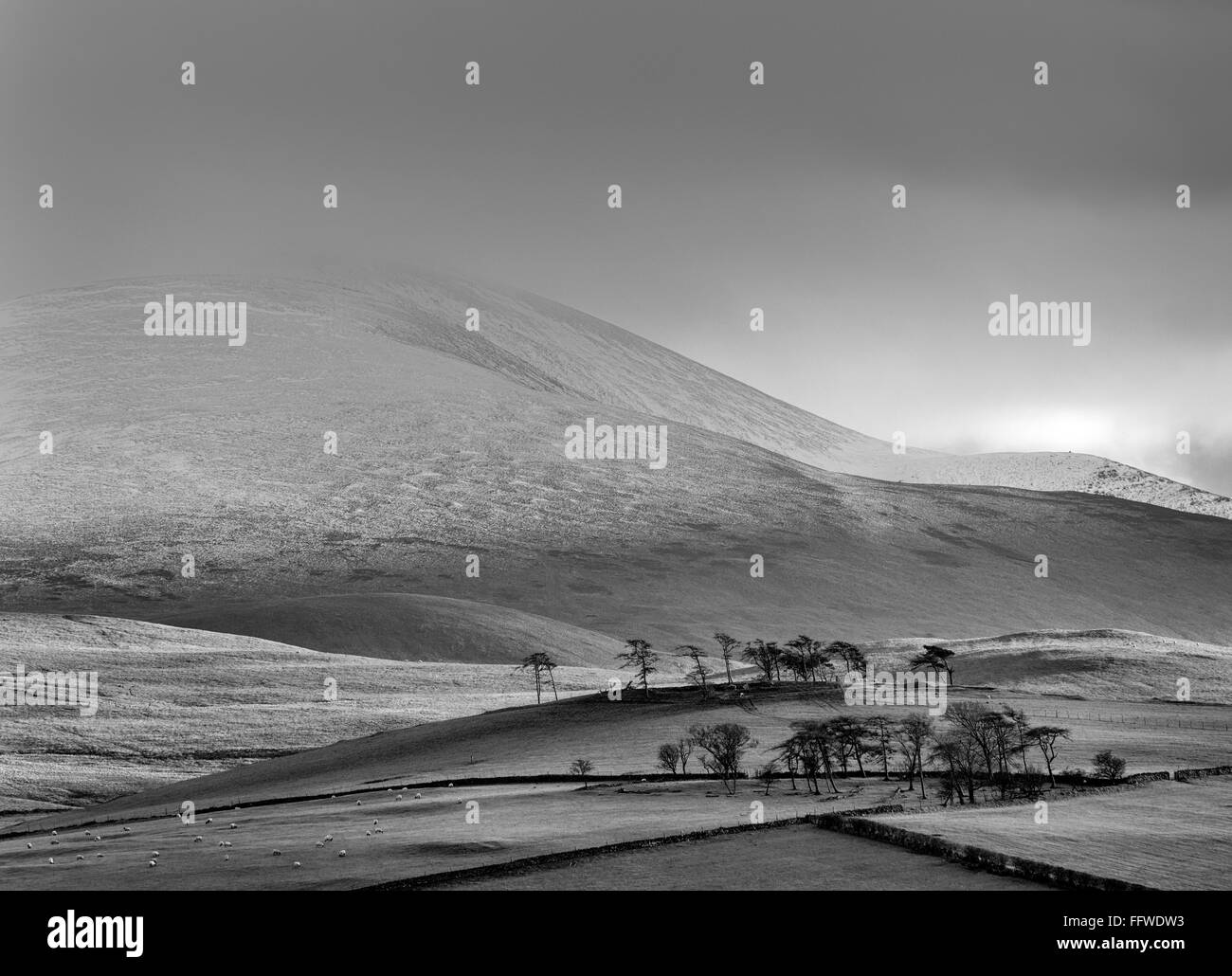 Castle How and Skiddaw seen from the Uldale Road Stock Photo - Alamy