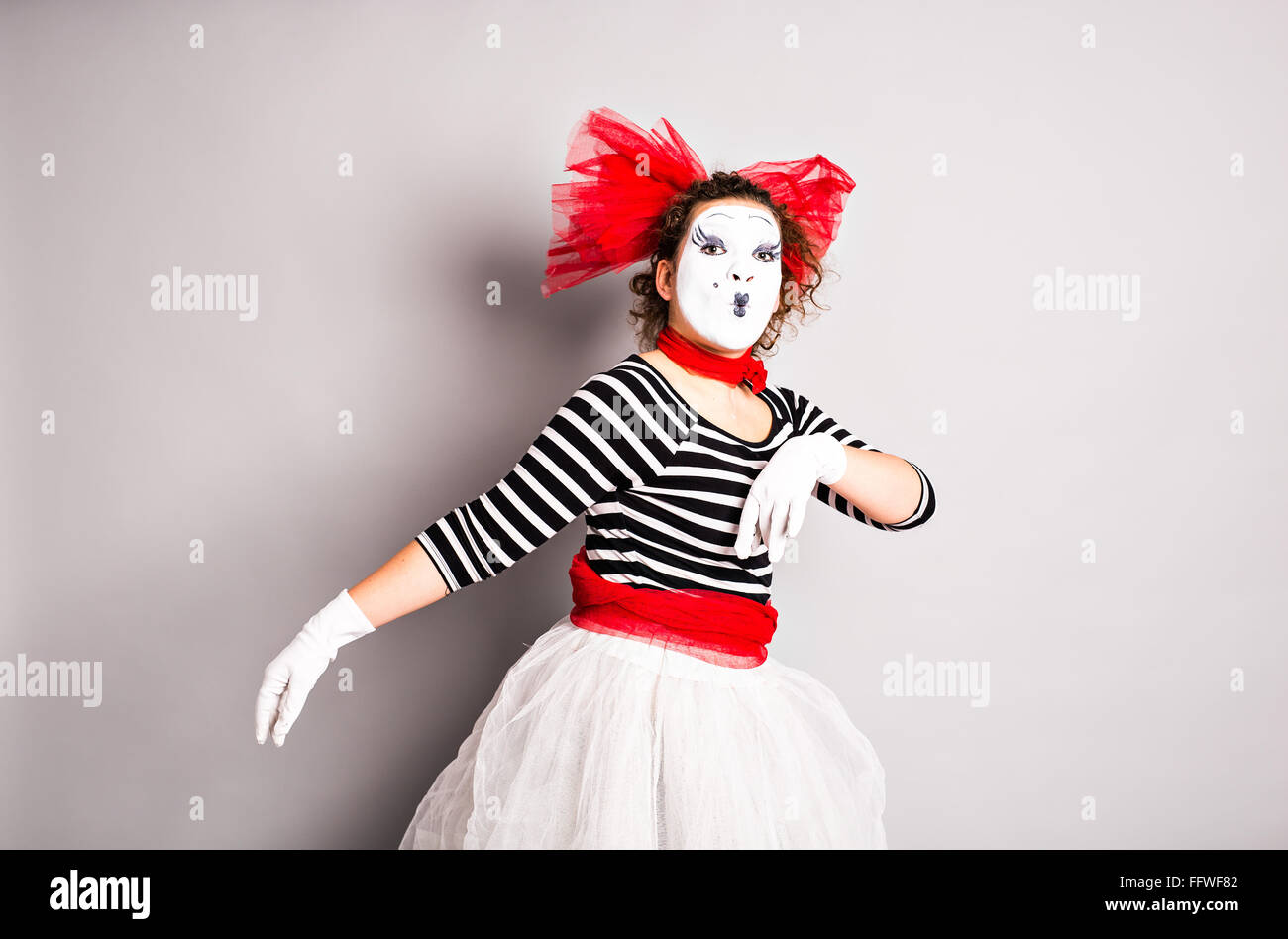 Street artists performing, mime in April Fools Day Stock Photo - Alamy