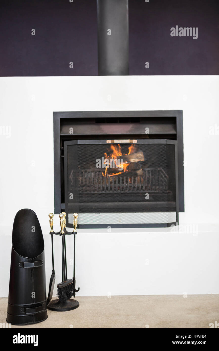 View of fire place Stock Photo - Alamy