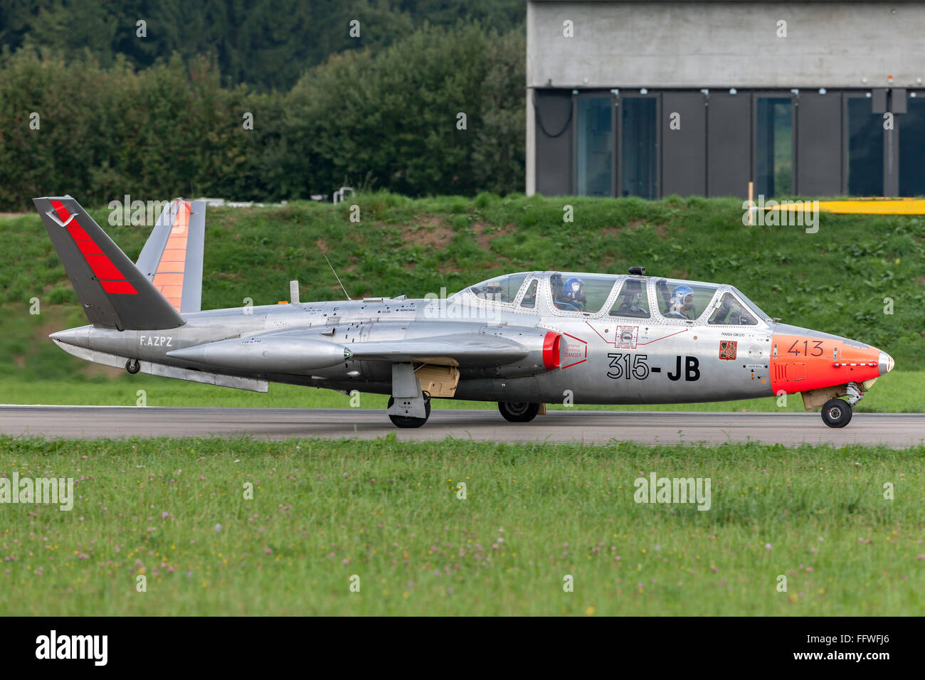 Fouga CM-170R Magister jet trainer F-AZPZ Stock Photo - Alamy