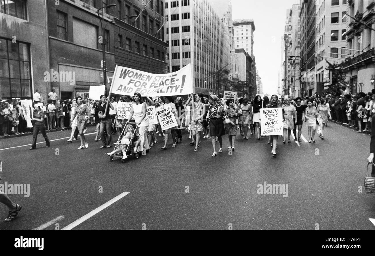 WOMEN'S RIGHTS, 1970. /nWomen marching down New York's Fifth Avenue, 26 ...