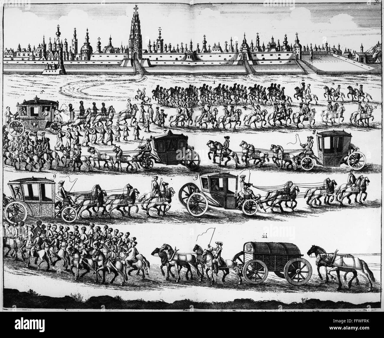 RUSSIA: PROCESSION, 1698. /nProcession of the Ambassador Extraordinary ...