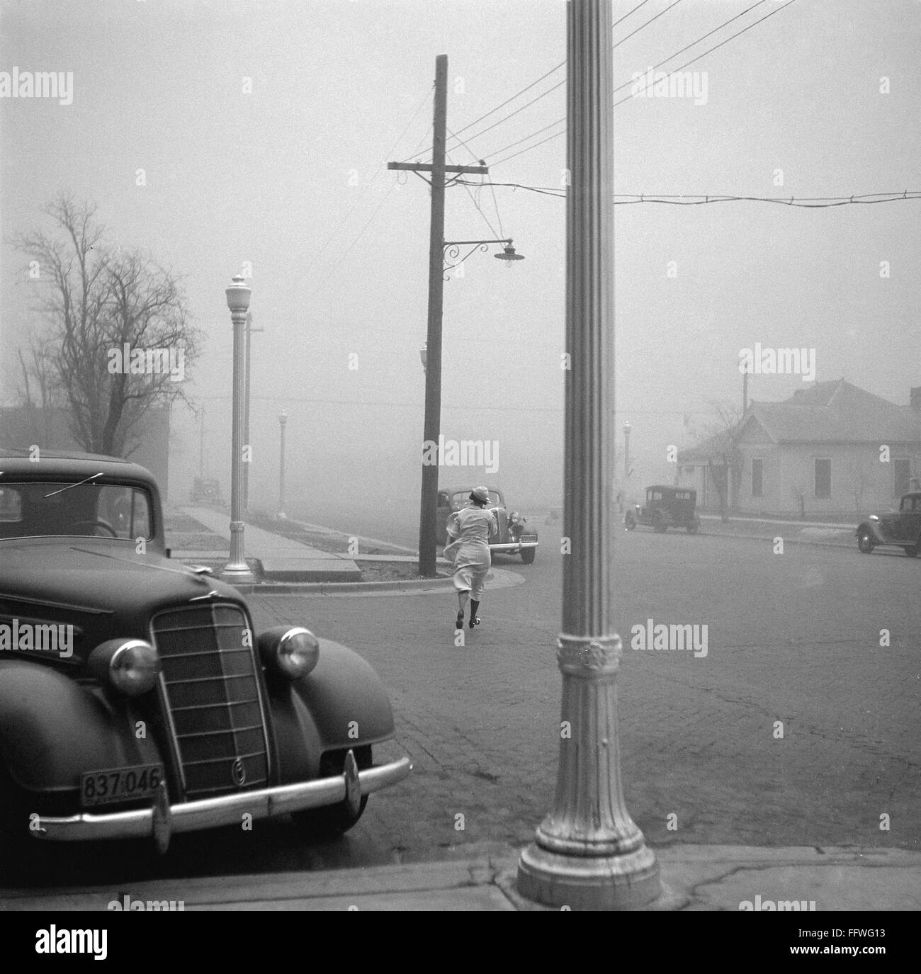 DUST BOWL, 1936. /nScene in Amarillo, Texas, during a dust storm ...