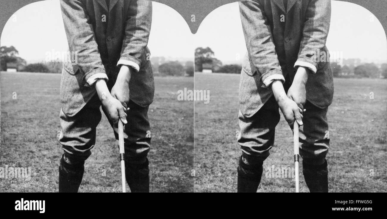 HARRY VARDON (1870-1937). /nChannel Islander golfer. Vardon gripping a ...