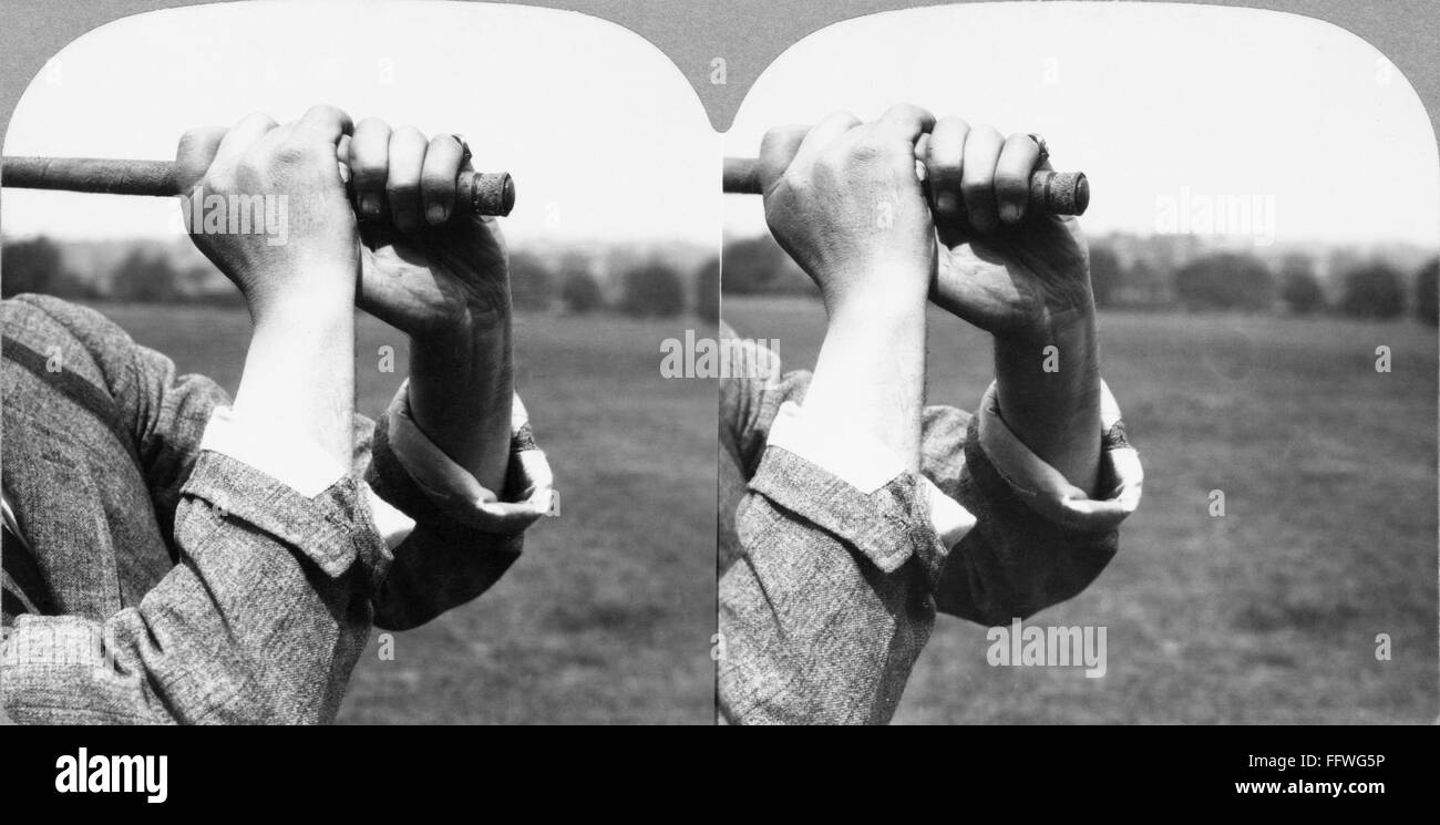 HARRY VARDON (1870-1937). /nChannel Islander golfer. Vardon's grip of a ...