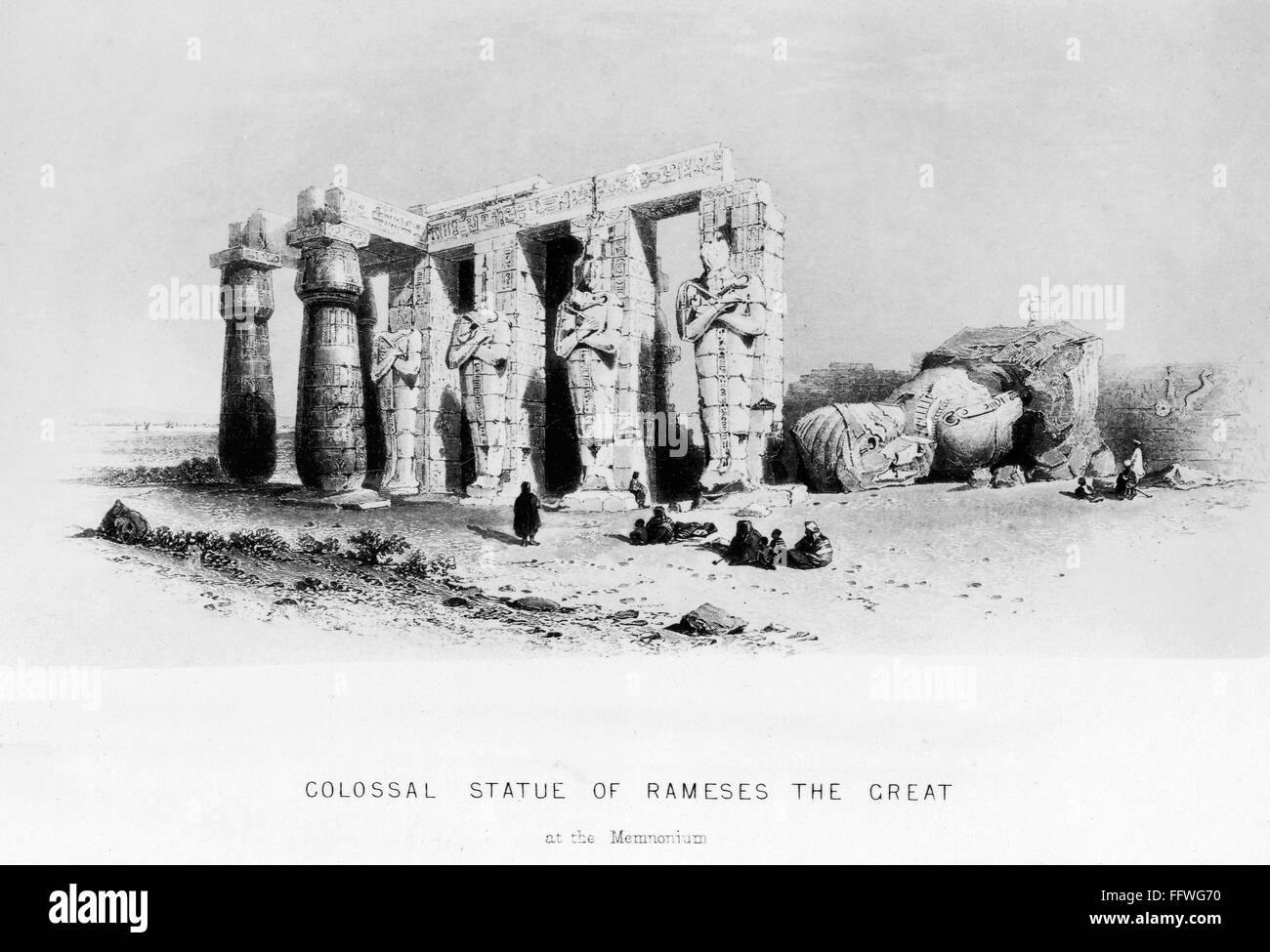 EGYPT: RAMESSEUM. /nThe fallen statue of Ramesses II, pharaoh of the ...