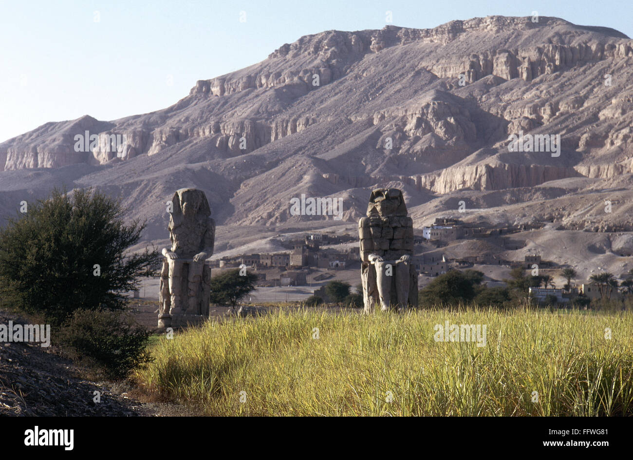 EGYPT: COLOSSI OF MEMNON. /nRuins of the colossal sandstone statues of ...
