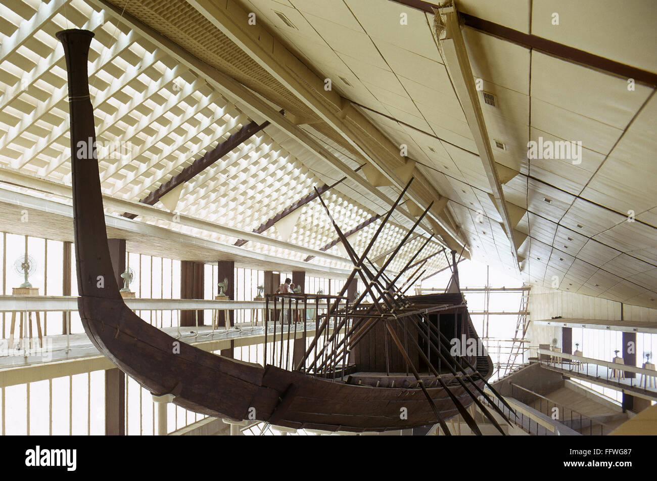 EGYPT: FUNERARY BOAT. /nA view of the reconstructed funerary boat of ...