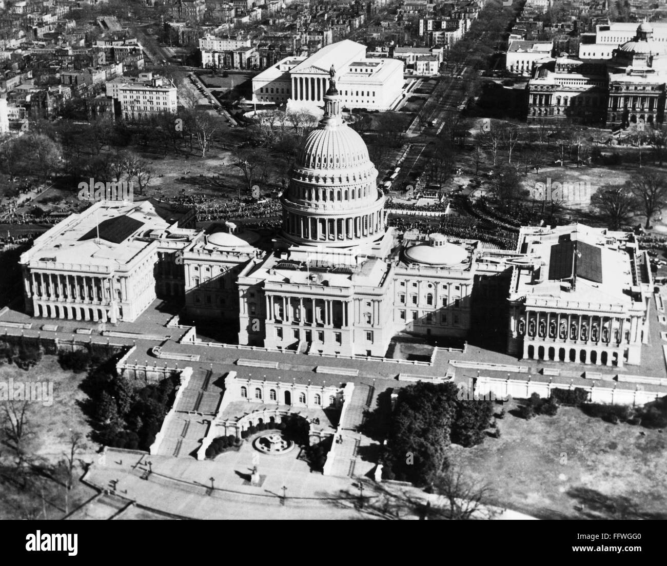 U.S. CAPITOL, 1950. /nAerial view of the United States Capitol in ...