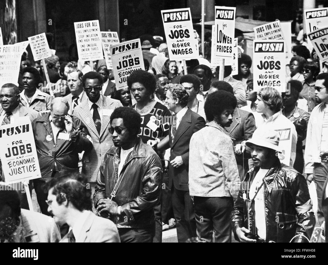 JESSE JACKSON (1941- ). /nAmerican civil rights leader. Jackson (center ...