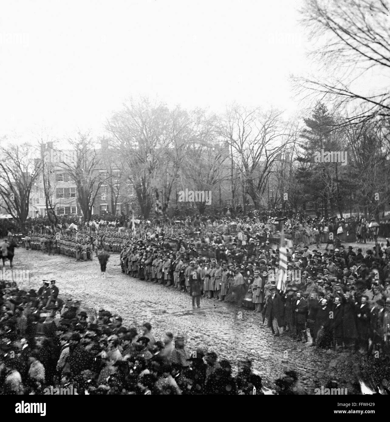 LINCOLN'S INAUGURATION. /nCrowds lining the streets in Washington, D.C ...