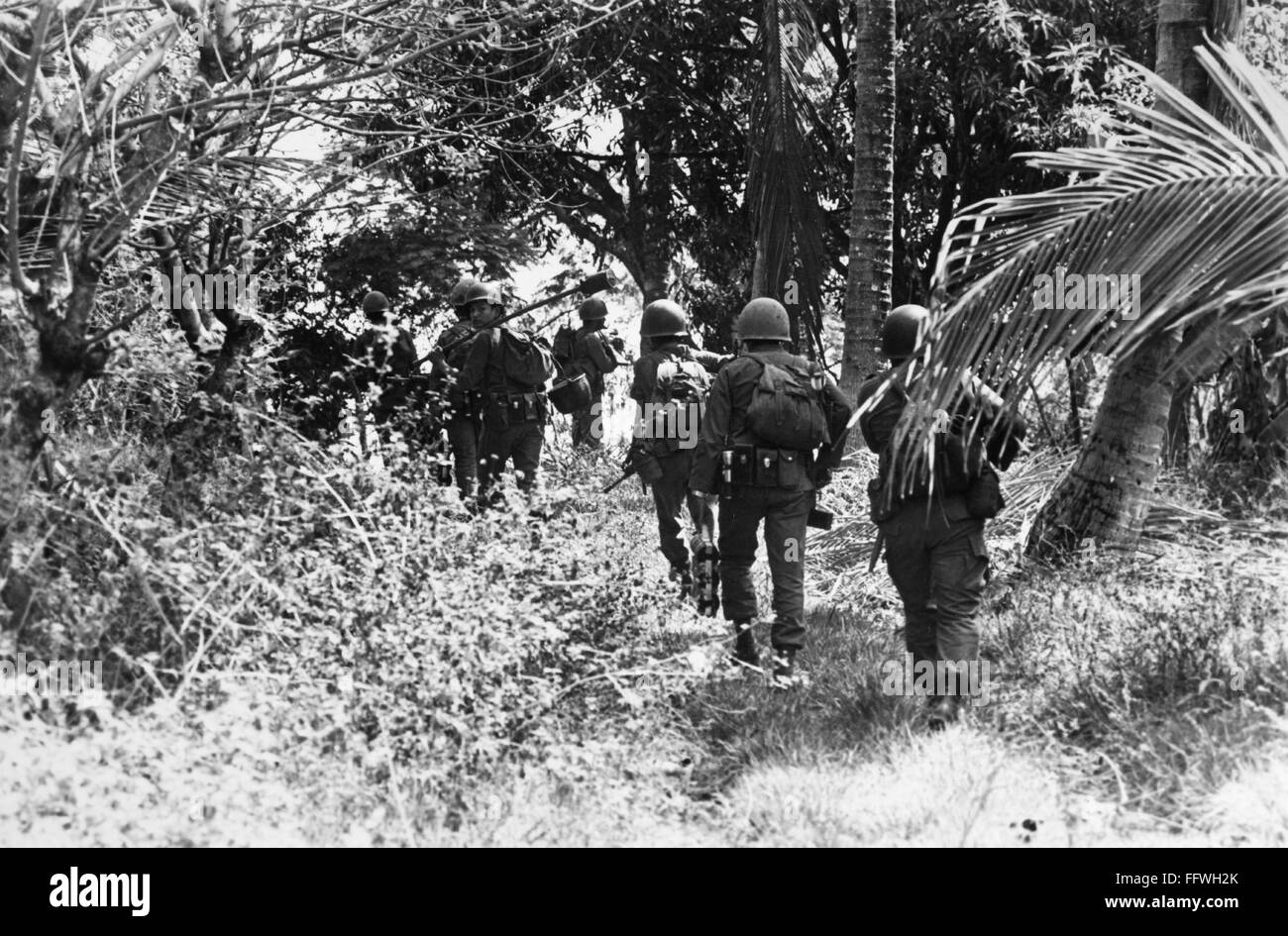 EL SALVADOR: SOLDIERS, 1981. /nSalvadoran soldiers patrolling an area ...