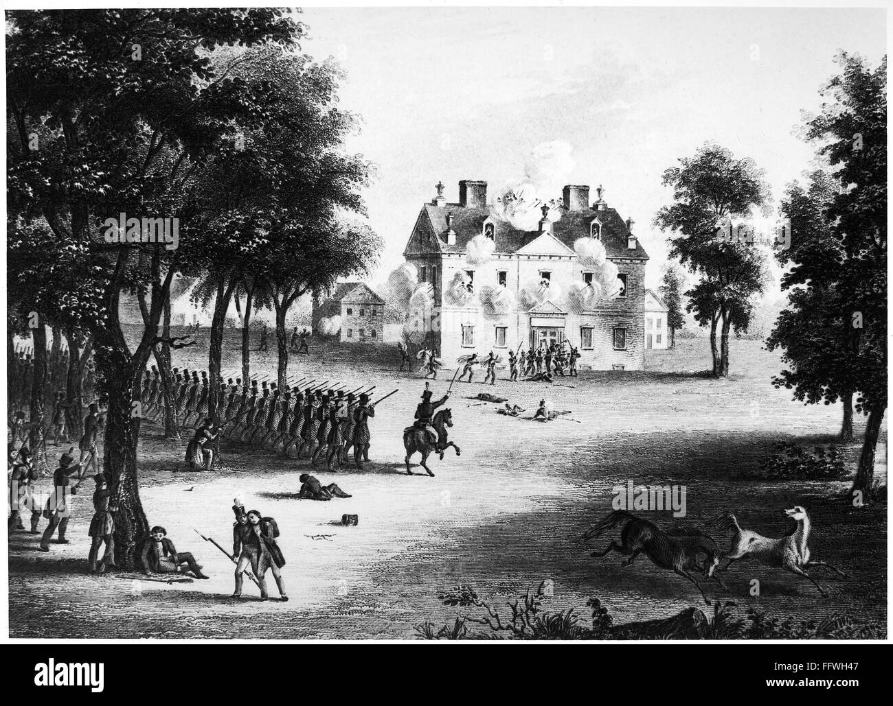 BATTLE OF GERMANTOWN, 1777. /nThe American attack on the house of ...