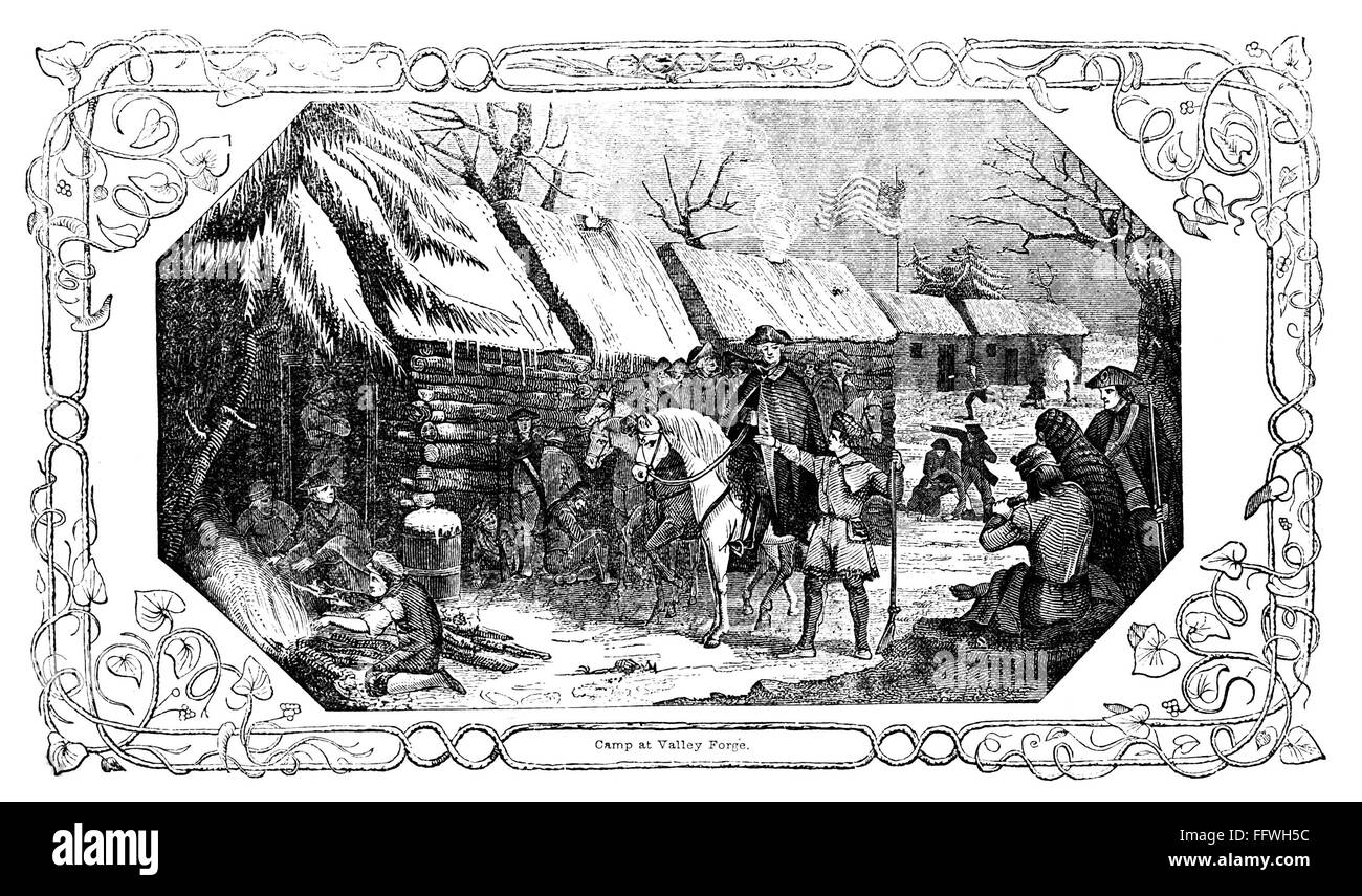VALLEY FORGE, WINTER 1777. /nGeneral George Washington inspecting the ...