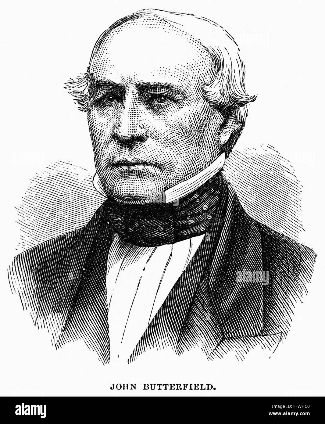 JOHN WARREN BUTTERFIELD /n(1801-1869). American businessman. Wood ...