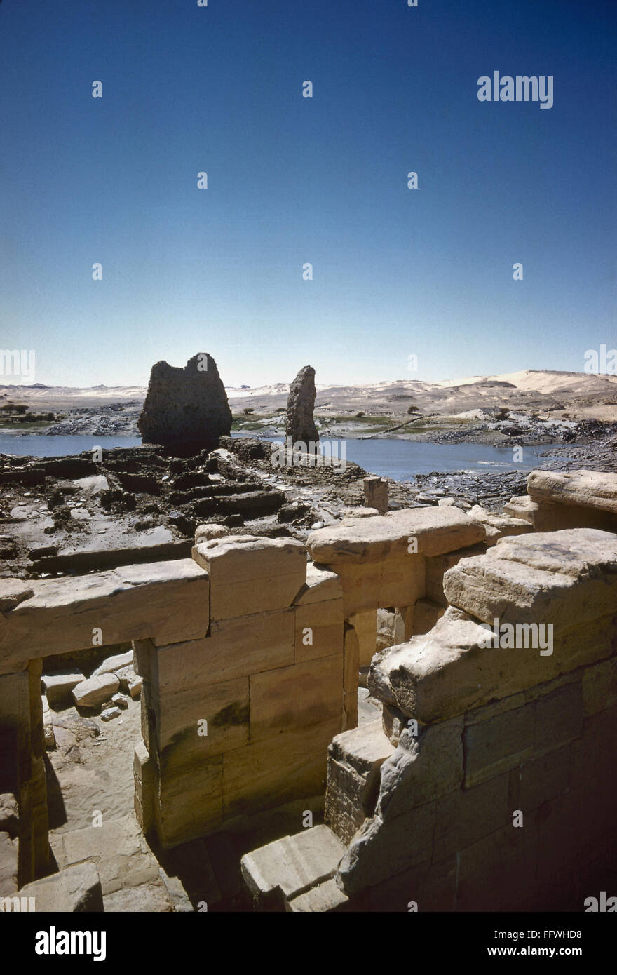 SUDAN: SEMNA EAST. /nA view of the ruins of the Egyptian temple at ...