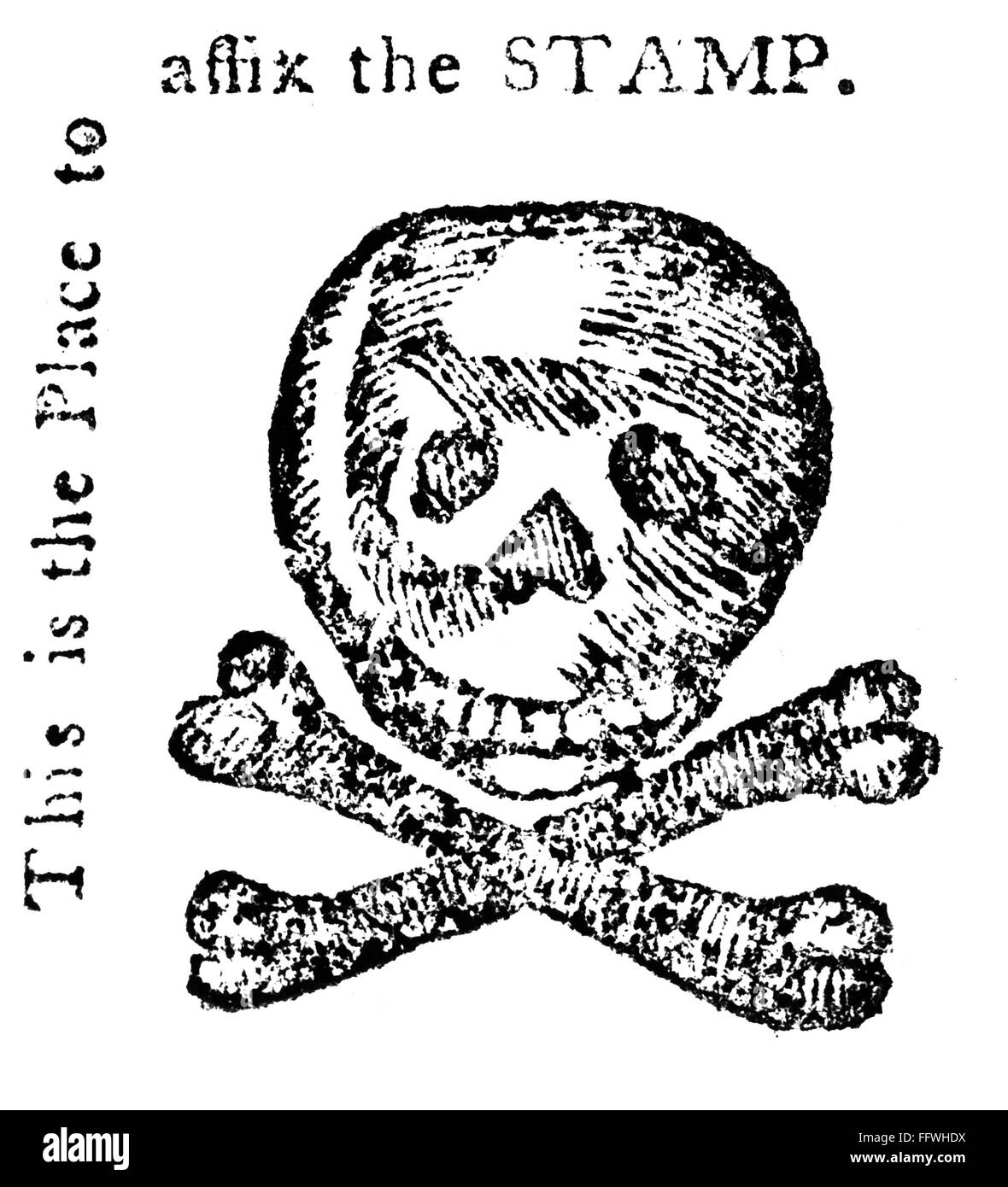 STAMP ACT: CARTOON, 1765. /nAnti-Stamp Act woodcut from the ...