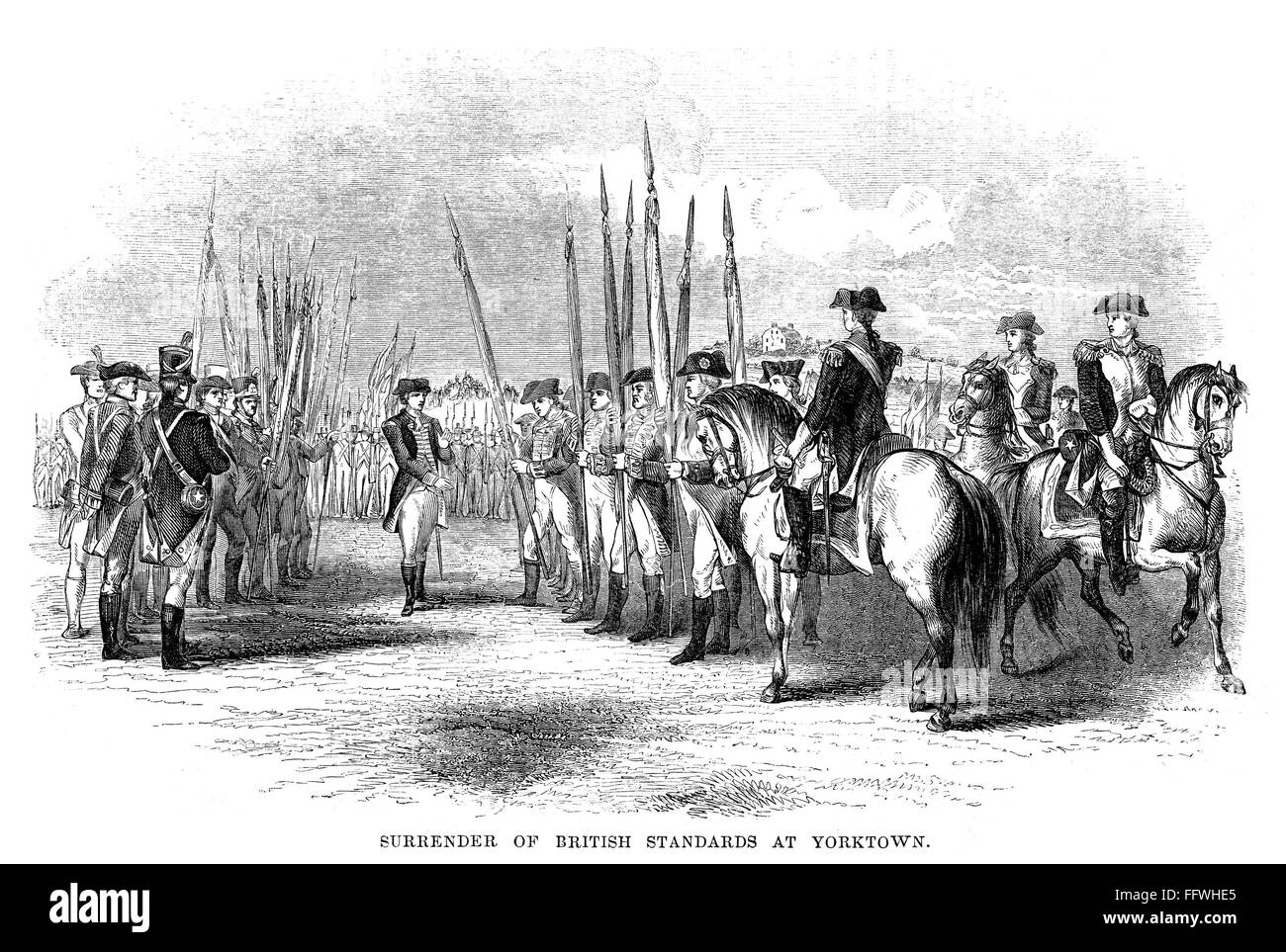 YORKTOWN: SURRENDER, 1781. /nSurrender of British standards at Yorktown ...
