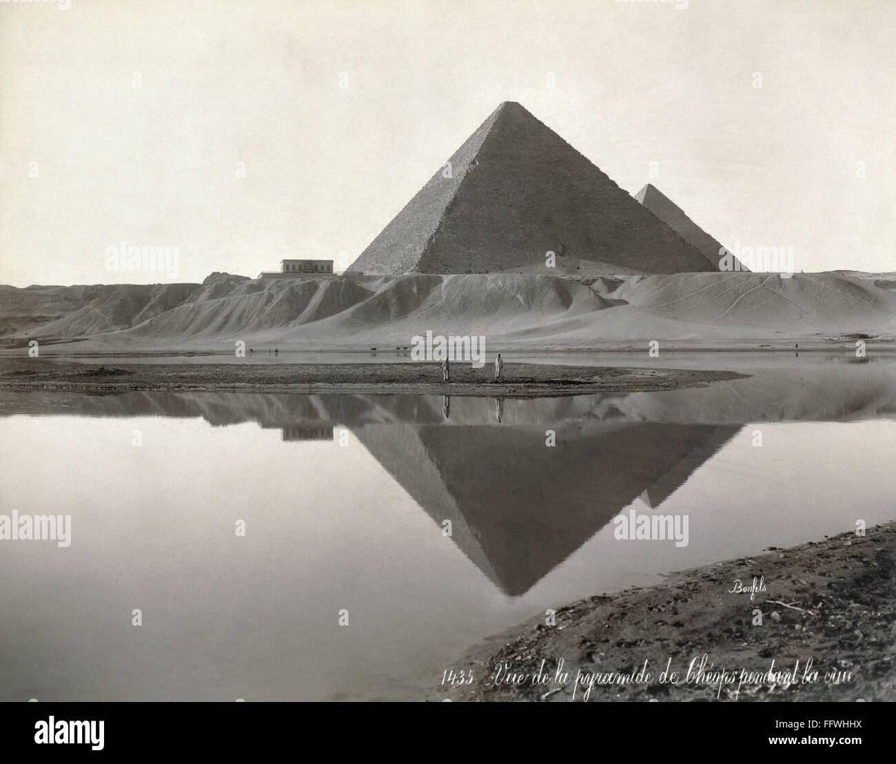 EGYPT: CHEOPS PYRAMID. /nView of the Great Pyramid of Cheops and the ...