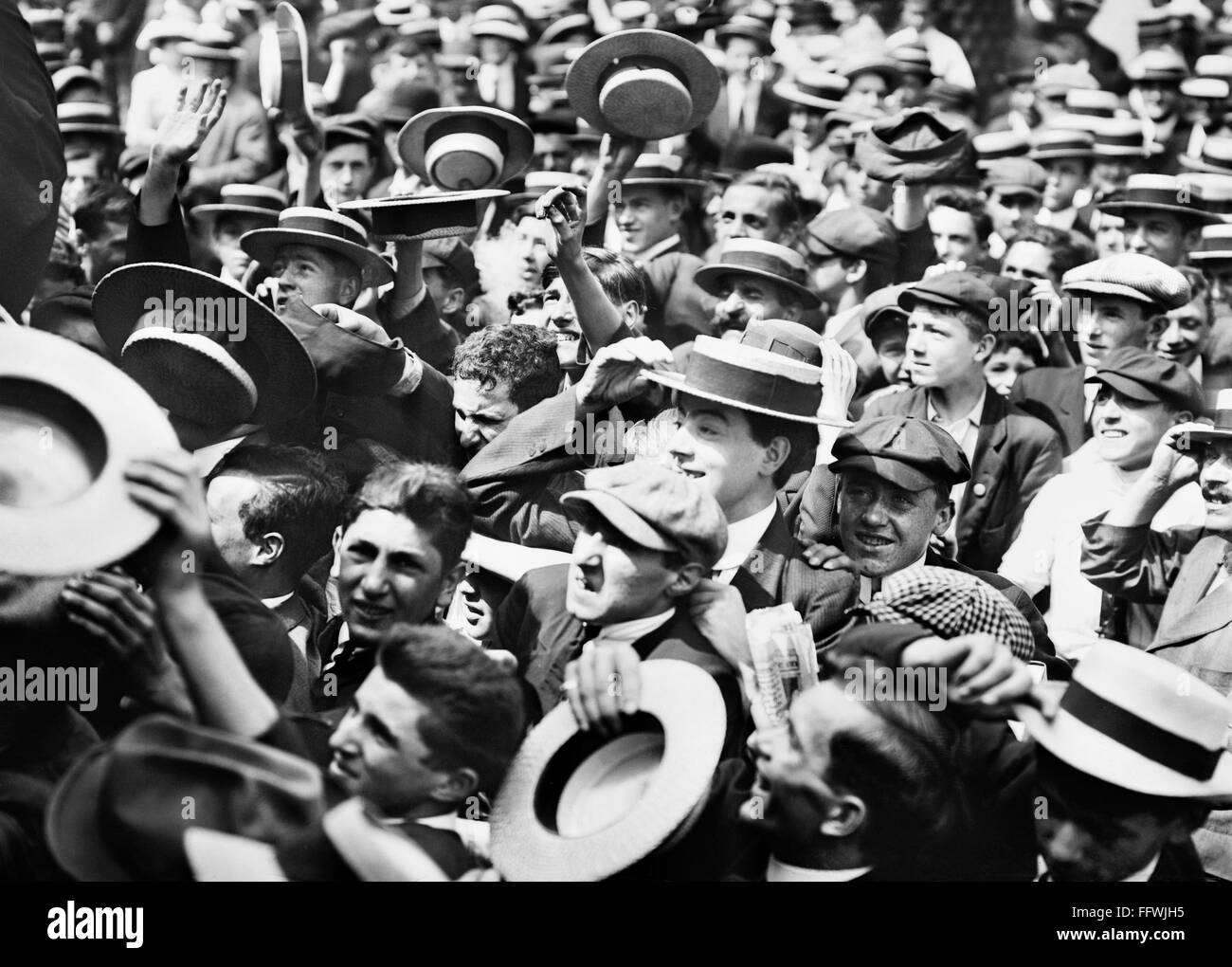 NEW YORK: UNION SQUARE. /nClose-up view of a crowd at Union Square in ...