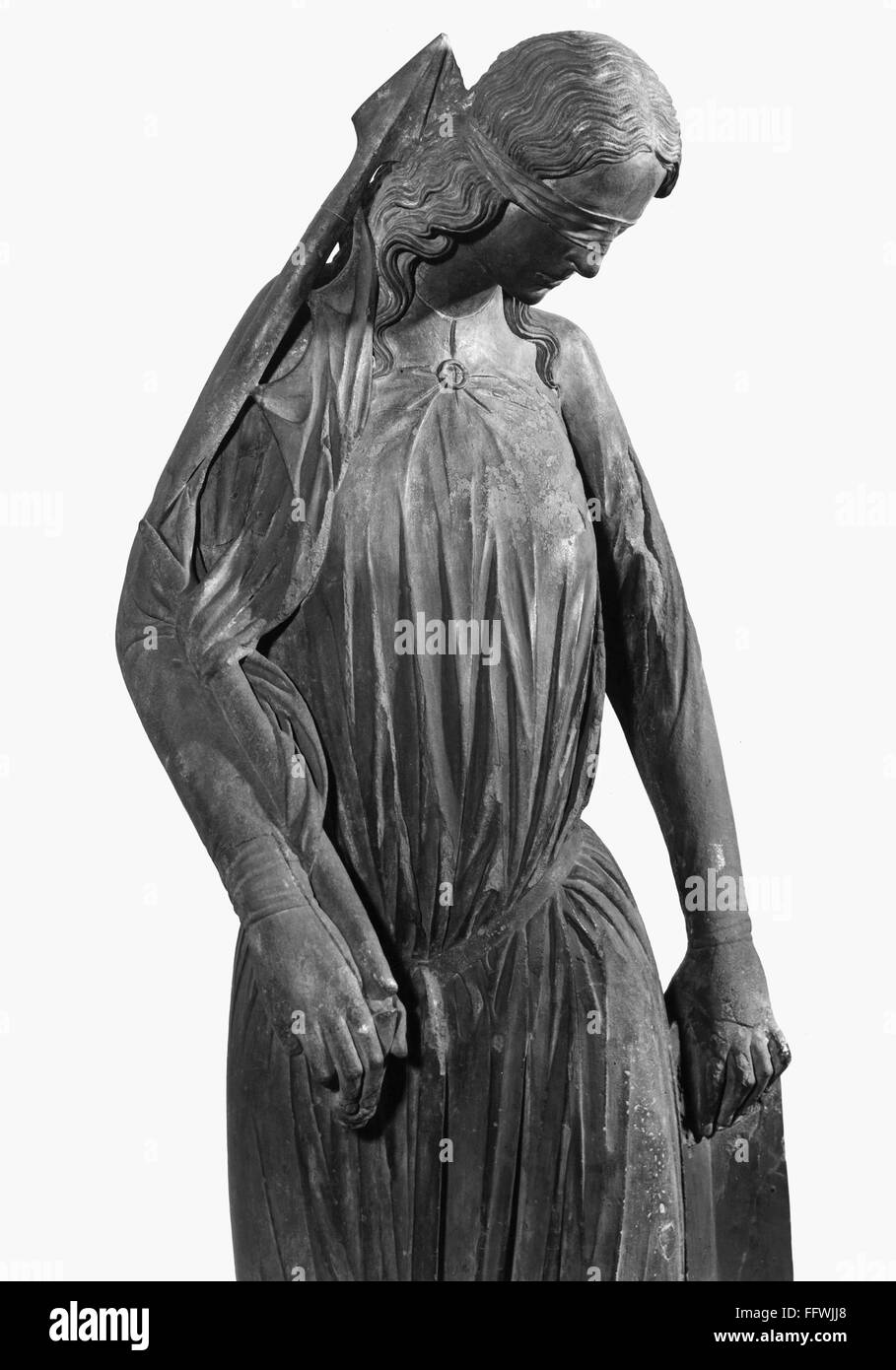 GOTHIC COLUMN FIGURE, c1230. /nAllegorical figure of the Synagogue ...