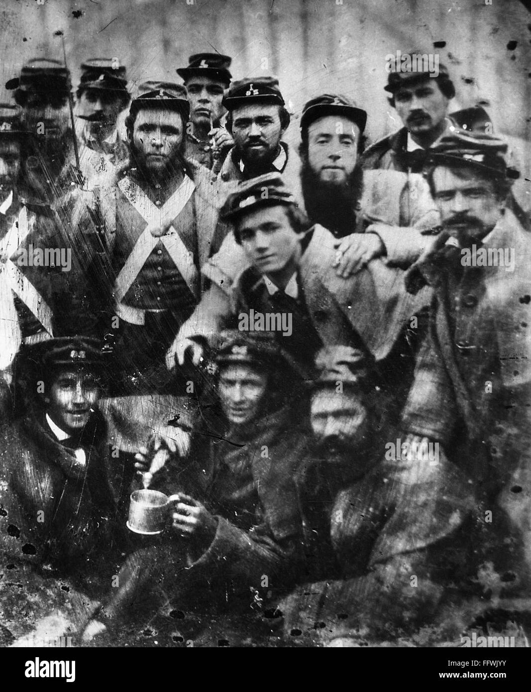 CONFEDERATE SOLDIERS, 1861. /nConfederate volunteers posing for a ...