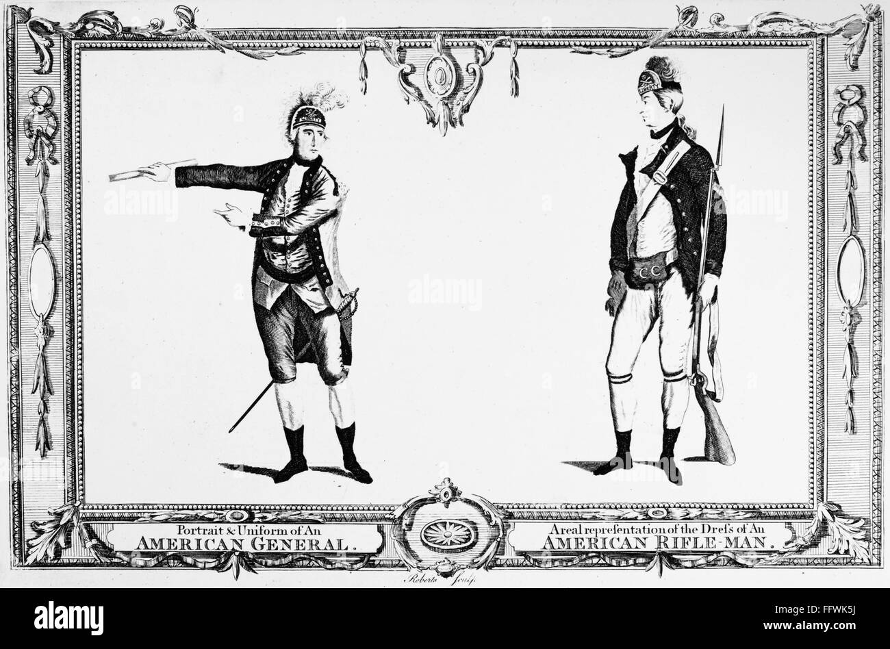 CONTINENTAL ARMY./nA general and a rifleman in the American ...