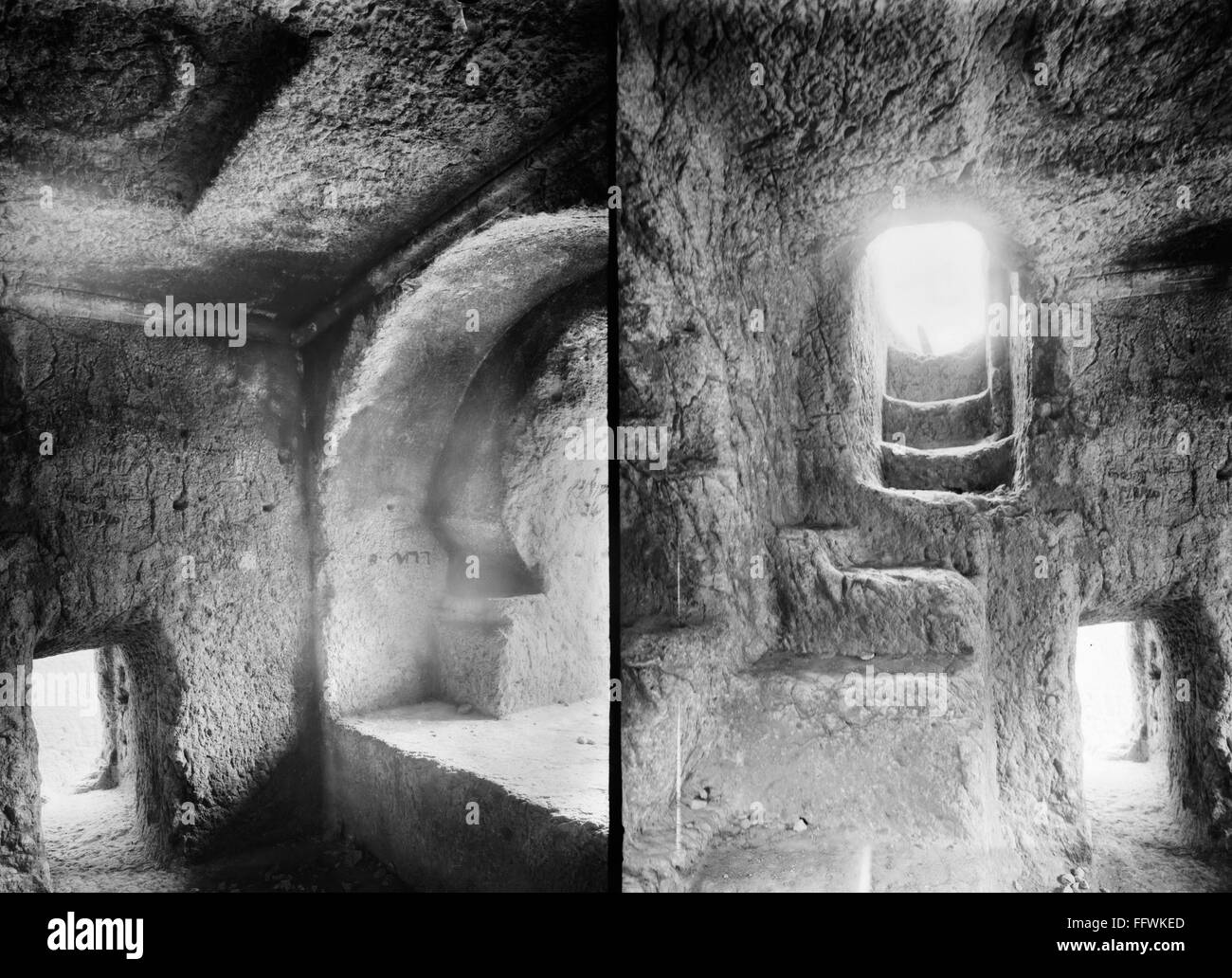 JERUSALEM: TOMB OF ABSALOM. /nInterior views of the tomb of Absalom ...