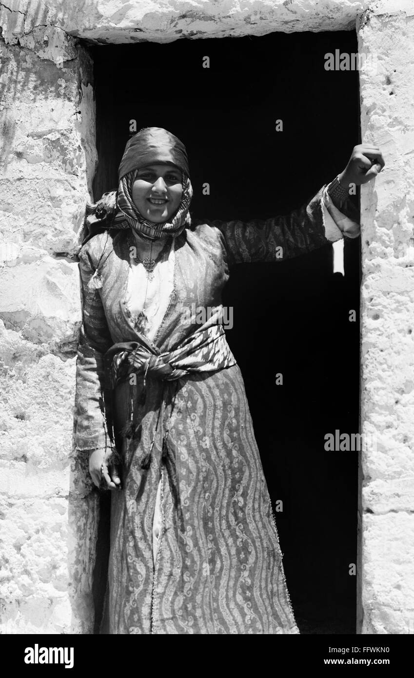 NAZARETH: WOMAN, c1925. /nA woman from Nazareth in traditional dress ...