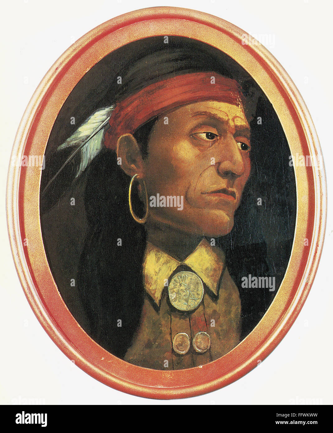 CHIEF PONTIAC (d. 1769). /nOttawa Native American Chief. Painting by ...