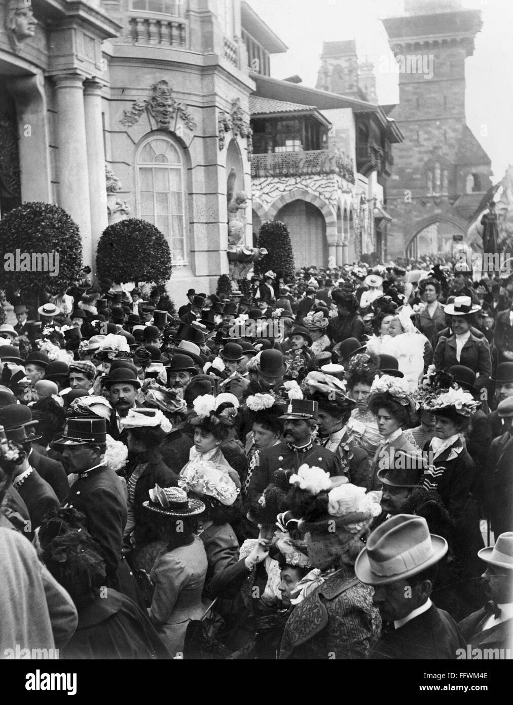 PARIS EXPOSITION, 1900. /nCrowds attending the dedication of the U.S ...